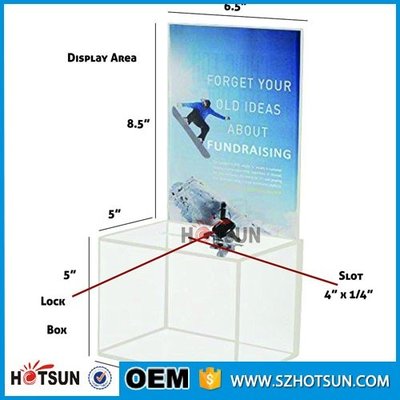customized hot sale clear acrylic donation box with locks high quality