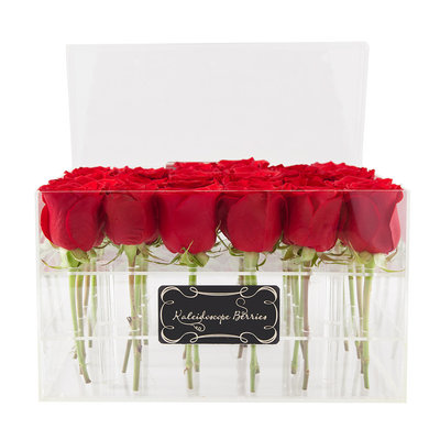 Wedding decoration acrylic flower display container / clear acrylic rose box with lid