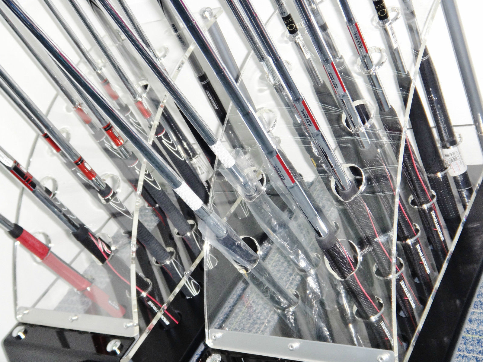 12 clubs 2 row acrylic clear golf club display stand