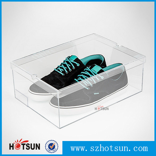 Display Racks Showcase Clear Transparent Acrylic Shoe Box for wholesale