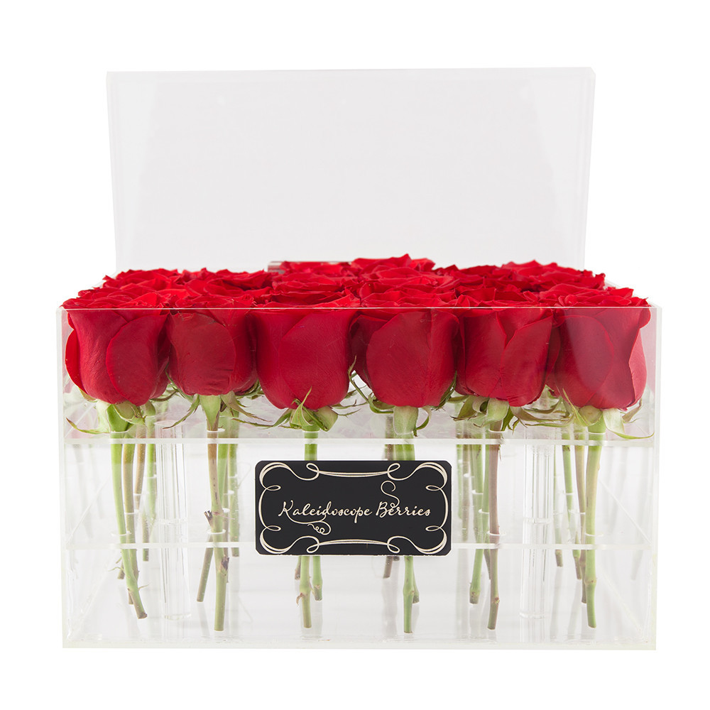 custom made cheap wholesale plastic rose acrylic flower box design