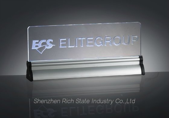 Perspex lighting POS sign holder