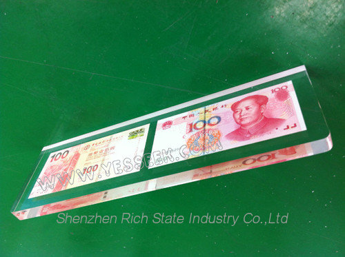 Cash Acrylic paperweight