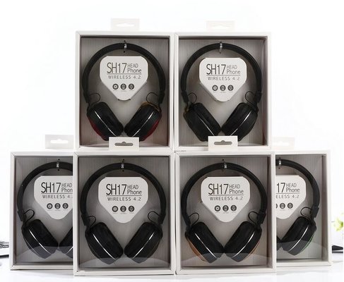 SH17 5.0 Wireless Bluetooth Headphones Folding TF Card FM Handsfree Headsets Factory Sales