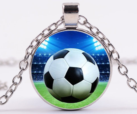 Russian World Cup Soccer time Gem pendant necklace Classic fans' Gift