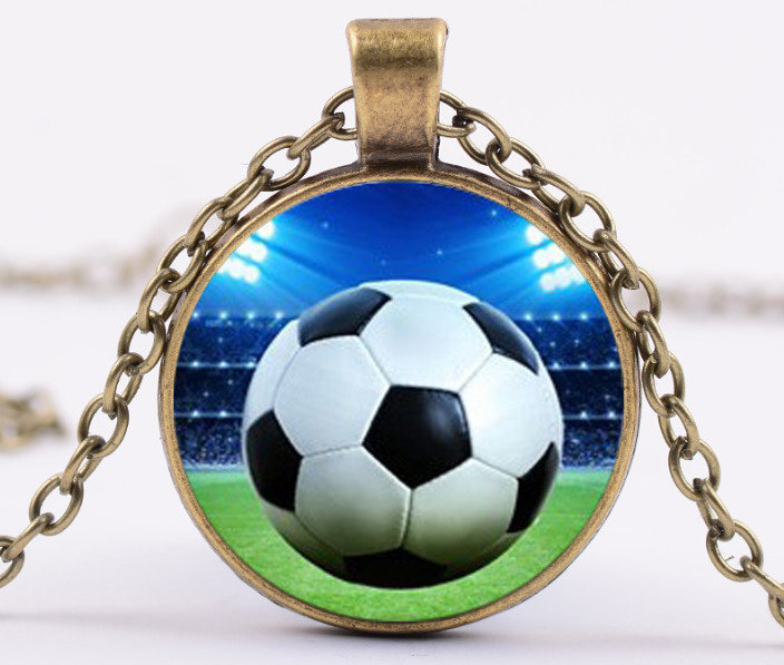 Russian World Cup Soccer time Gem pendant necklace Classic fans' Gift