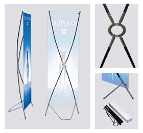 Dye Sublimation Exhibition Banner Display Stands ， x style banner stand