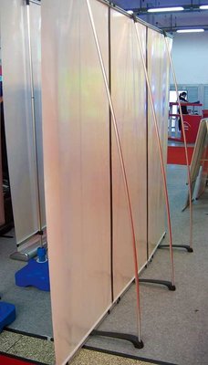 aluminum pole L banner Tension Fabric by Dye Sublimation Printing