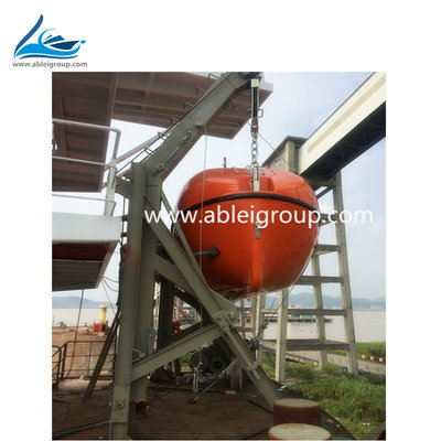 SOLAS MED RINA Certificate FRP free fall lifeboat and Freefall launching Davit For Sale