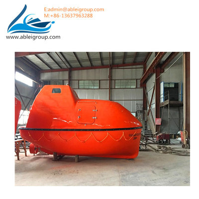 SOLAS Standard GRP Material  25 Persons Enclosed Life Boat and Gravity Davit 55KN BV Certificate