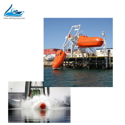 RS 5M 25 persons F.R.P. totally enclosed life boat 5.9M free fall lifeboat  rescue boat with davit for good prices