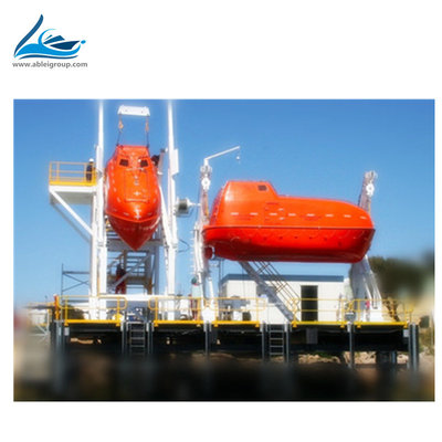 RS 5M 25 persons F.R.P. totally enclosed life boat 5.9M free fall lifeboat  rescue boat with davit for good prices