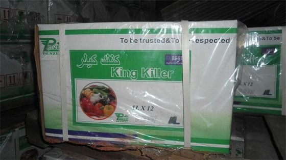 Paquet de pesticide d'herbicide, bouteille 1L dans le carton de couleur