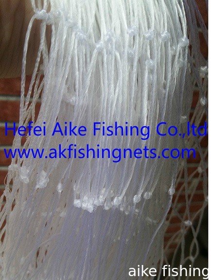 Nylon multi-mono fishing nets,0.15mm *8ply sizes,germany material,shine white color,best strength and most soft