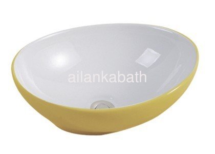 Bathroom Sanitary Ware Ceramic Sinks Colorful Art Basin/Wash Basin Green/Yellow Color