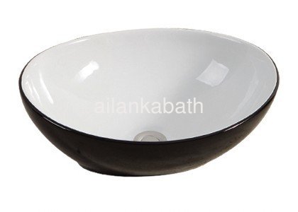 Bathroom Sanitary Ware Ceramic Sink Colorful Art Basin/Wash Basin Black & Red dual-Color