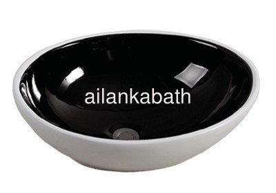 Bathroom Sanitary Ware Ceramic Sink Colorful Art Basin/Wash Basin Black & Red dual-Color