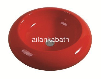 Bathroom Sanitary Ware Ceramic Sinks Colorful Art Basin/Wash Basin Red Color Dual-color