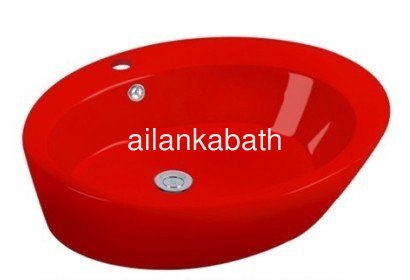 Bathroom Sanitary Ware Ceramic Sink Colorful Art Basin/Wash Basin Red & Black Dual-Color