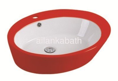 Bathroom Sanitary Ware Ceramic Sink Colorful Art Basin/Wash Basin Black & Red Dual-Color