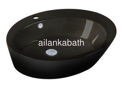 Bathroom Sanitary Ware Ceramic Sink Colorful Art Basin/Wash Basin Black/Red Dual-Color