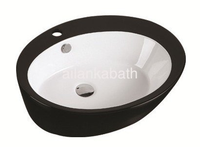 Bathroom Sanitary Ware Ceramic Sink Colorful Art Basin/Wash Basin Black/Red Dual-Color