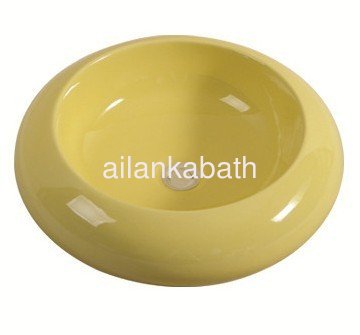 Bathroom Sanitary Ware Ceramic Sinks Colorful Art Basin/Wash Basin Green/Yellow Dual-Color