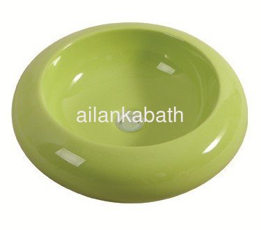 Bathroom Sanitary Ware Ceramic Sinks Colorful Art Basin/Wash Basin Green/Yellow Dual-Color