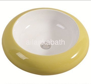 Bathroom Sanitary Ware Ceramic Sinks Colorful Art Basin/Wash Basin Red Black Dual-Color