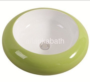 Bathroom Sanitary Ware Ceramic Sinks Colorful Art Basin/Wash Basin Red Black Dual-Color