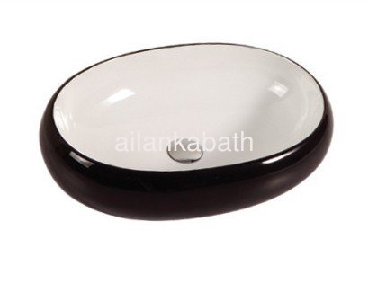 Bathroom Sanitary Ware Ceramic Sinks Colorful Art Basin/Wash Basin Black/Red Dual-Color