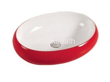Bathroom Sanitary Ware Ceramic Sinks Colorful Art Basin/Wash Basin Green/Yellow Dual-Color