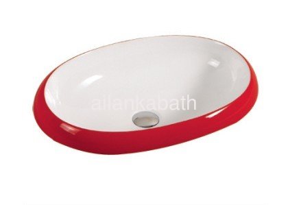 Bathroom Sanitary Ware Ceramic Sinks Colorful Art Basin/Wash Basin Black/Red Dual-Color