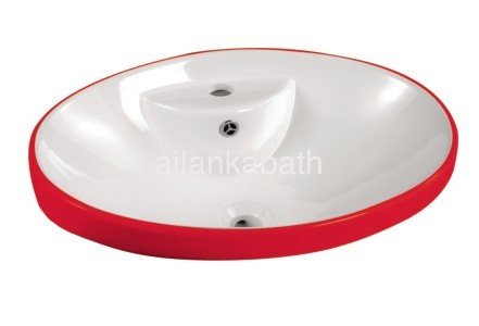 Bathroom Sanitary Ware Ceramic Sinks Colorful Art Basin/Wash Basin Black/Red Dual-Color