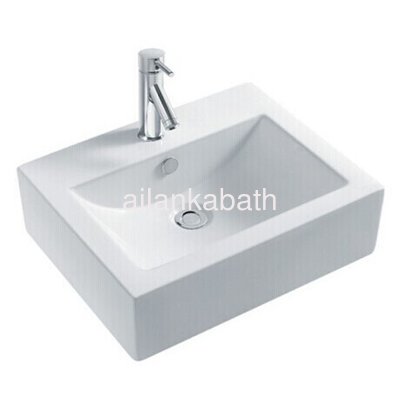 Countertop Mounting Ceramic Sinks Sanitary Ware Rectangular Art Basin Bathroom Wash Basin