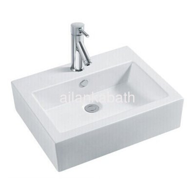 Countertop Mounting Ceramic Sinks Sanitary Ware Rectangular Art Basin Bathroom Wash Basin