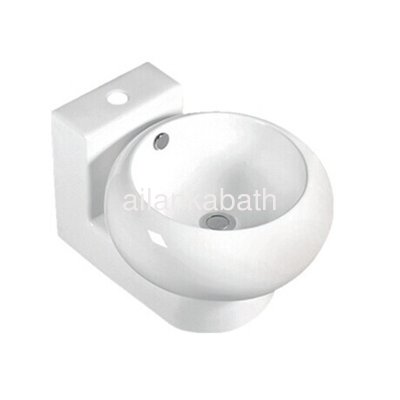 Bathroom Wall-hung Sinks Sanitary Ware Round Rectangle Ceramic Art Basin Wall-hung Basin