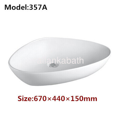 Above Counter Mounting Art Basin Sanitary Ware Ceramic Sinks Bathroom Triangle Wash Basin