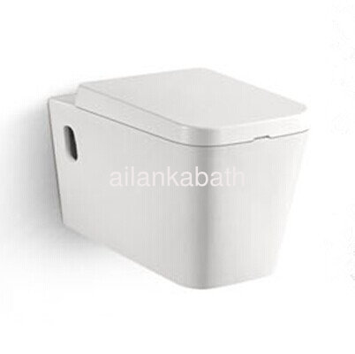 Sanitary Ware Toilets Ceramic Washdown P-trap 180mm Roughing-in Bathroom Wall-hung Toilet