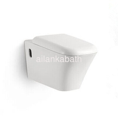 Sanitary Ware Toilets Ceramic Washdown P-trap 180mm Roughing-in Bathroom Wall-hung Toilet