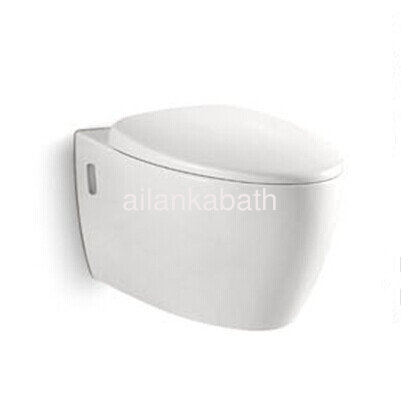 Sanitary Ware Toilets Ceramic Washdown P-trap 180mm Roughing-in Bathroom Wall-hung Toilet