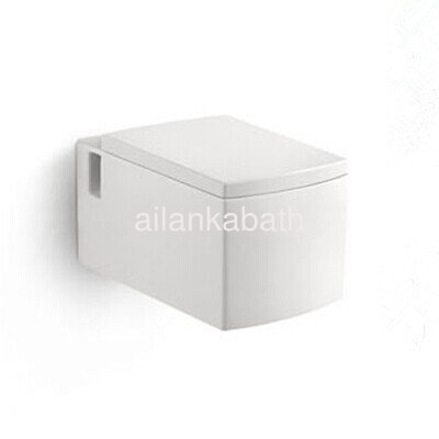 Sanitary Ware Toilets Ceramic Washdown P-trap 180mm Roughing-in Bathroom Wall-hung Toilet