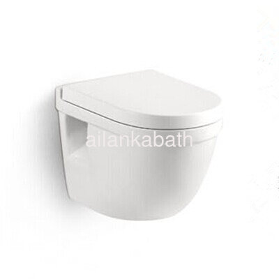Sanitary Ware Toilets Ceramic Washdown P-trap 180mm Roughing-in Bathroom Wall-hung Toilet