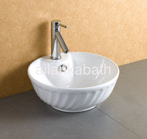Semi-counter Bathroom Ceramic Sinks Sanitary Ware Art Basin Round Hand Wash Basin