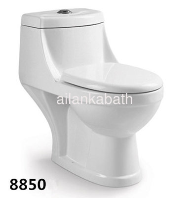 India and Mid-east Style Toilet Bathroom White and Ivory Ceramic Washdown One-piece Toilet