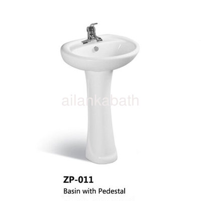 Fixing to Wall with Back Bathroom Sinks Sanitary Ware White Color Ceramic Pedestal Sinks