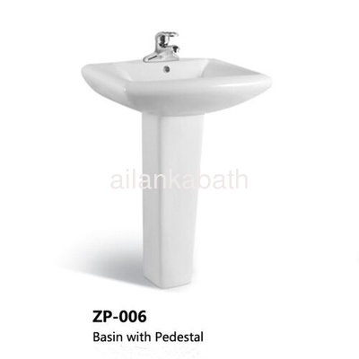 Fixing to Wall with Back Bathroom Sinks Sanitary Ware White Color Ceramic Pedestal Sinks