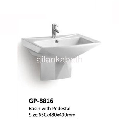 Hot Sale New Design Bathroom Ceramic Wash Basin White Color Wall-hung Wash Basin