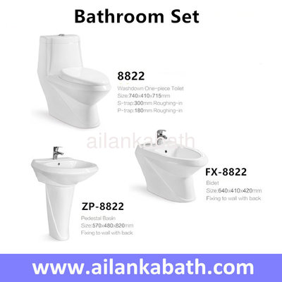 Middle East Bathroom Sanitary Ware Ceramic S-trap250 Roughing-in Washdown One-piece Toilet