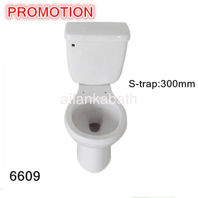 hot sales promotion cheaper price 2 piece toilet S-trap 300mm roughing-in bathroom siphonic toilet